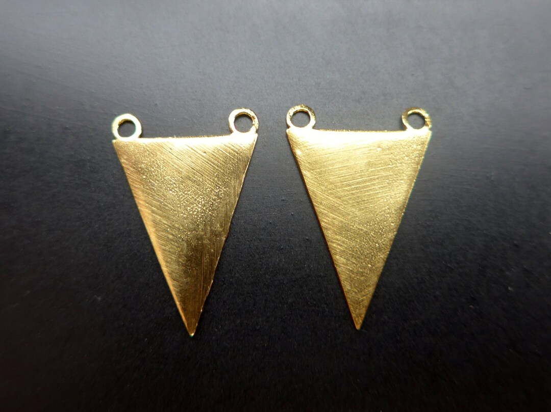 18x12mm, Handmade Gold Vermeil Triangle Pendant, Stamping Triangle ...