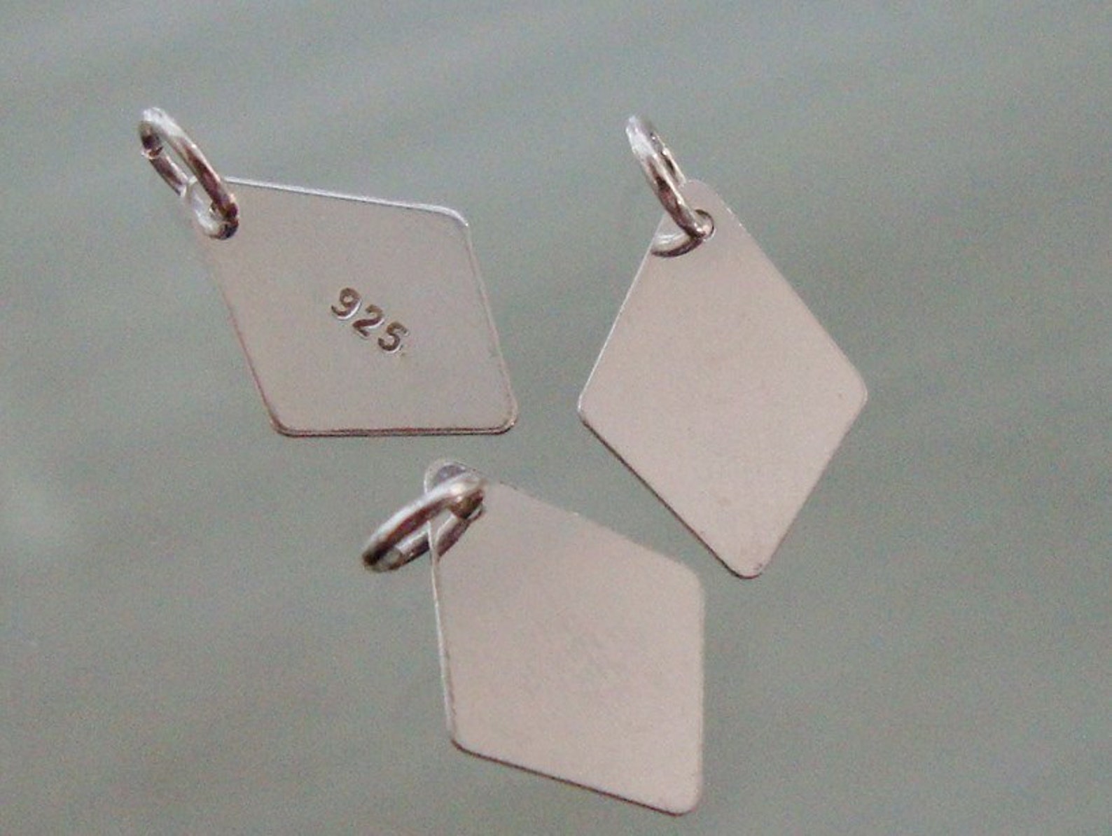925 Sterling Silver Kite Shaped Tag 7.7x11mm With 4mm Open - Etsy