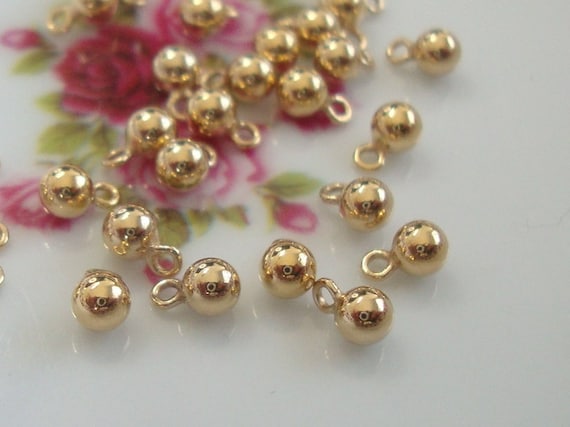 5 Pcs 5x3mm 1/20 14K Gold Filled 3mm Ball Drop Cute Tiny - Etsy