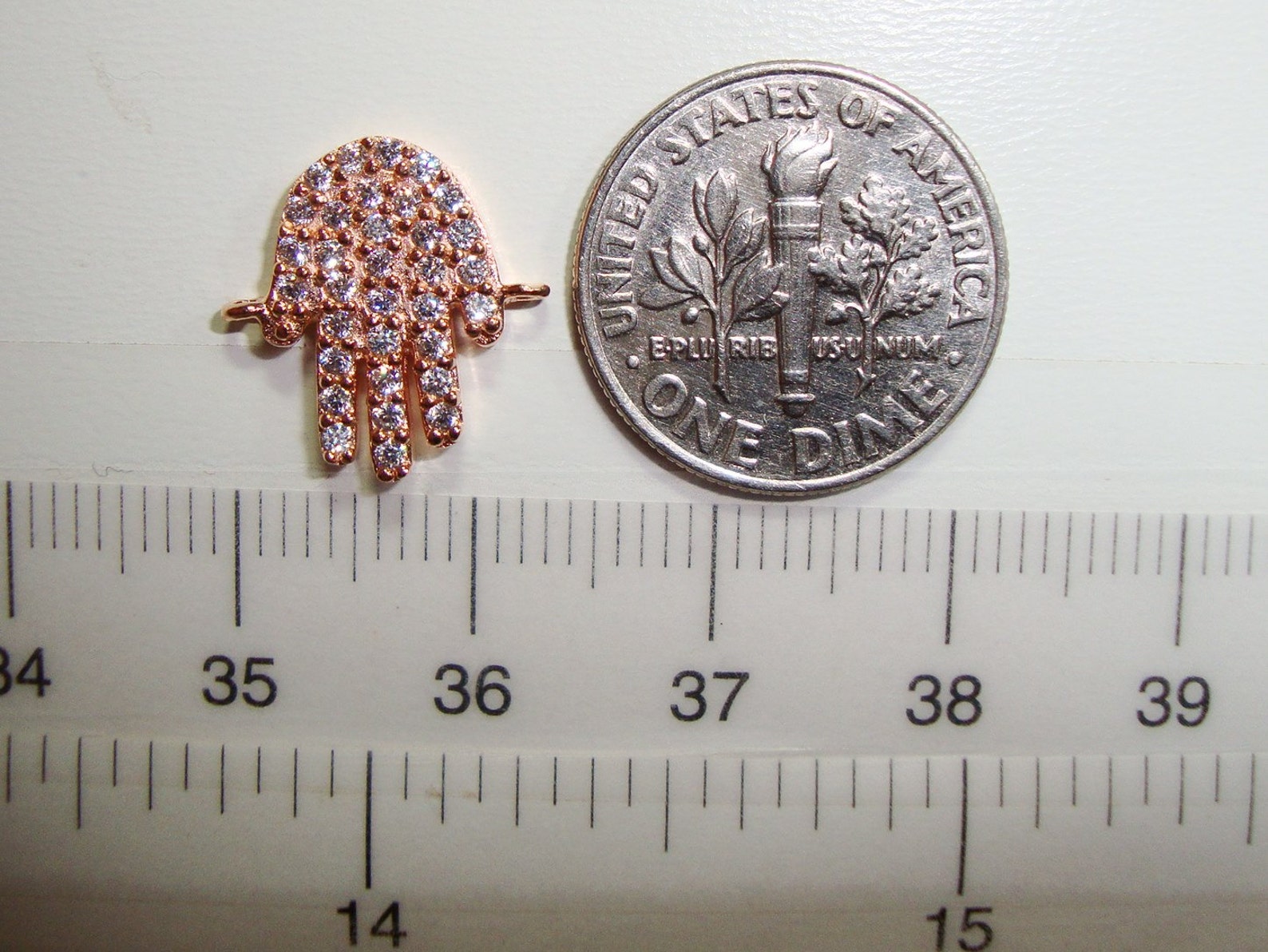 Hamsa Hand Rose Gold Sterling Silver Hamsa Hand Link | Etsy