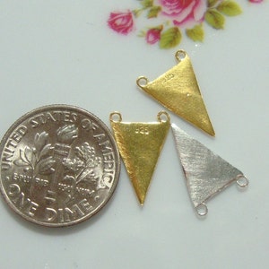 Handmade 925 Sterling Silver Triangle Pendant, Stamping Triangle,double ...