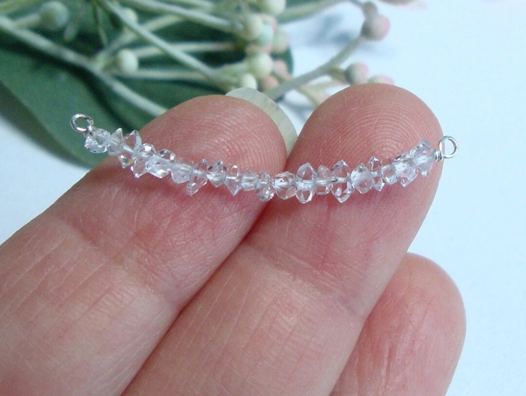 Tiny Small Clear Sparkling Herkimer Diamond Bar, Bracelet Bar, Necklace ...