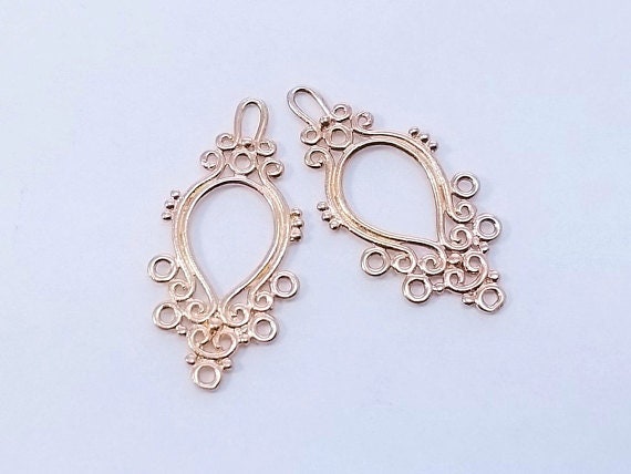 1 pair Rose Gold Plate Sterling Silver The Beautiful | Etsy