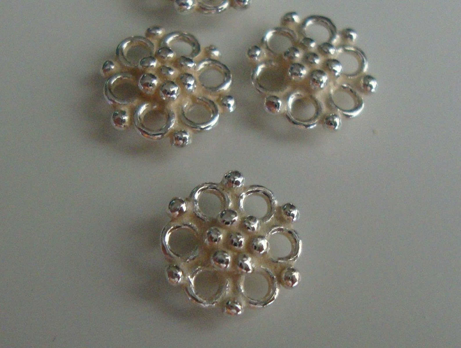 Bright Sterling Silver Beautiful Flower Connectors Link - Etsy