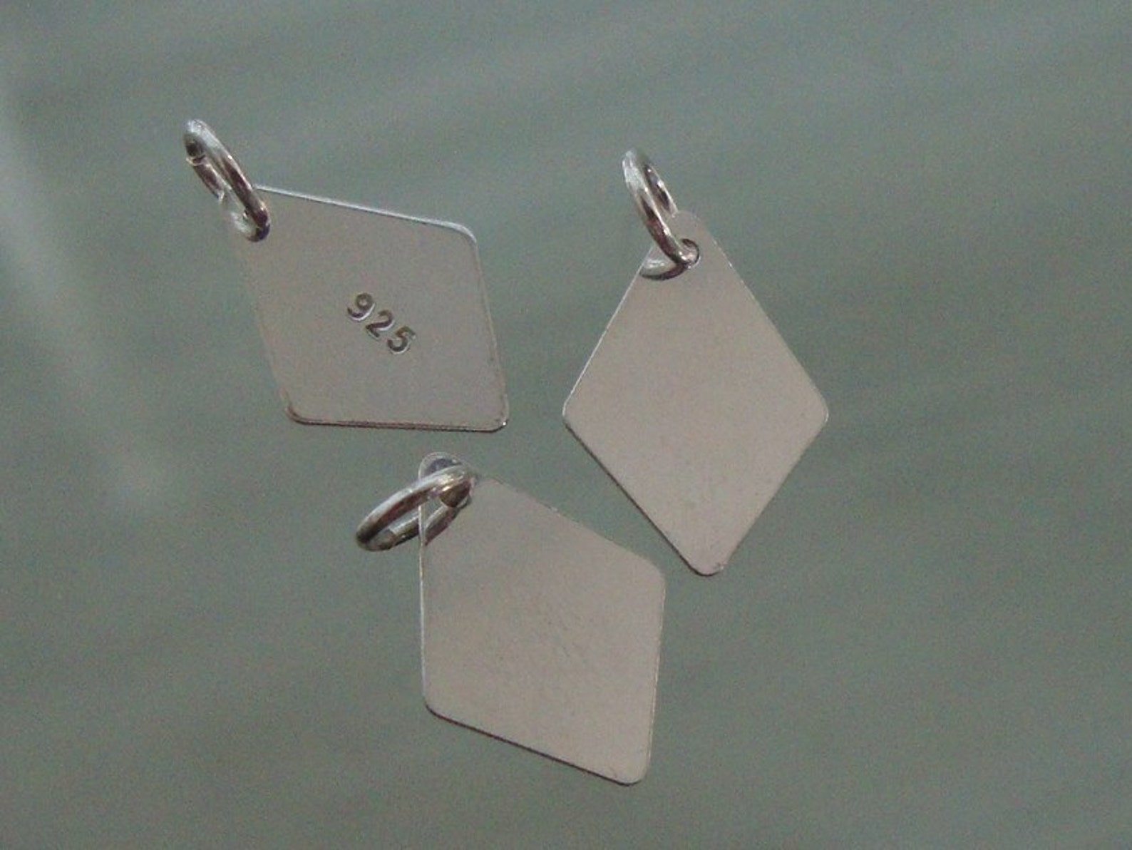 925 Sterling Silver Kite Shaped Tag 7.7x11mm With 4mm Open - Etsy