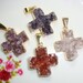 18% Sale Druzy Drusy Cross Charm Pendant 24K Gold - Etsy