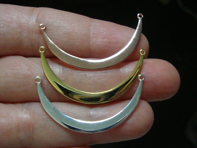 Crescent Moon Pendant, Half Moon Connector, Beautiful Quality Handmade ...