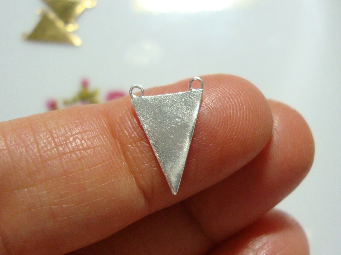 Handmade 925 Sterling Silver Triangle Pendant, Stamping Triangle,double ...