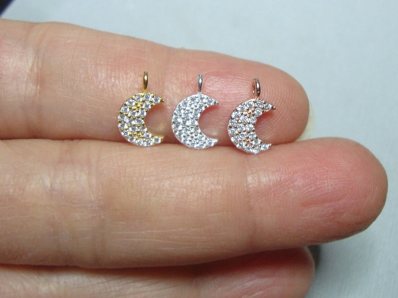 1 Pc 925 Sterling Silver Pave Set Diamond White CZ Tiny Small - Etsy