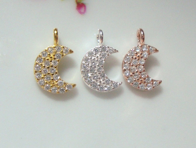 1 Pc 925 Sterling Silver Pave Set Diamond White CZ Tiny Small - Etsy