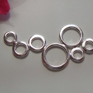 925 Sterling Silver Bubble Connector Link, 7 Circles Connector, Link, 4 ...