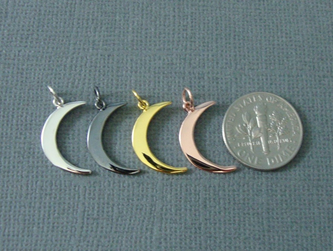 Bulk 5 Pcs, Crescent Moon Pendant, Half Moon Pendant, Beautiful Quality ...