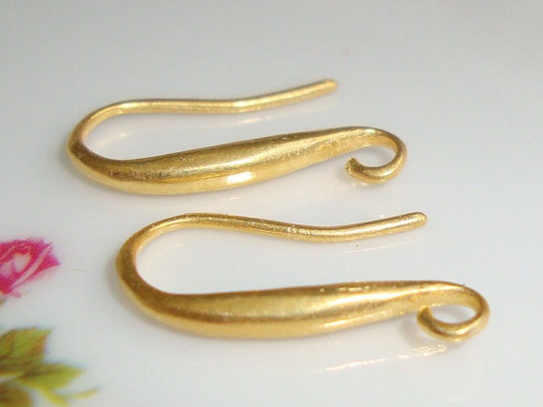 1 Pair, 18x10mm, Handmade Gold Vermeil Over 925 Sterling Silver Solid ...