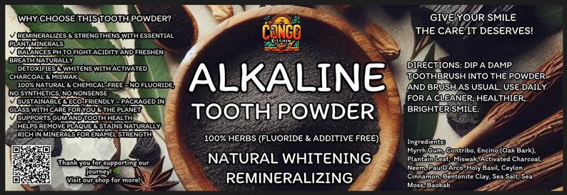 Alkaline Tooth Powder: Natural Whitening, Herbal Toothpaste - Etsy