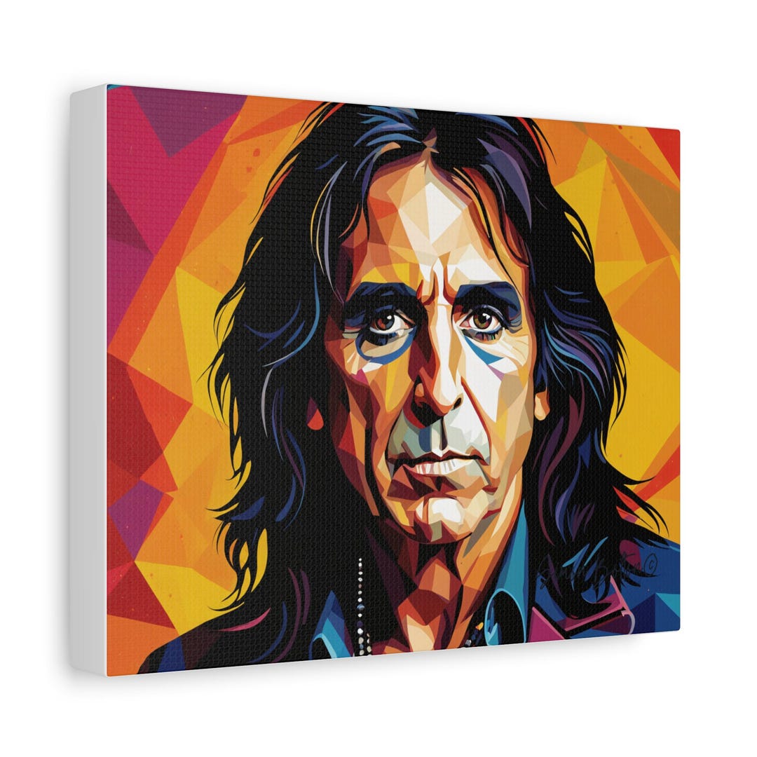Canvas Print, Rock Singer Wall Art, Abstract Alice Cooper Portrait ...