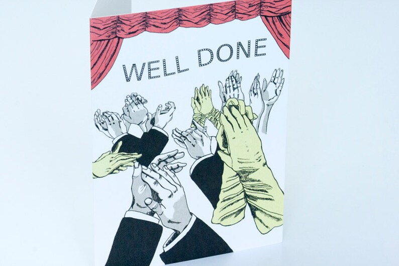 SALE - Well Done Congratulations Greeting Card - Applause 50% Off - Etsy