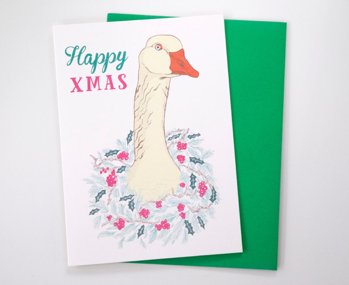 SALE Goose Christmas Boxed Set Holiday Happy Xmas Goose - Etsy