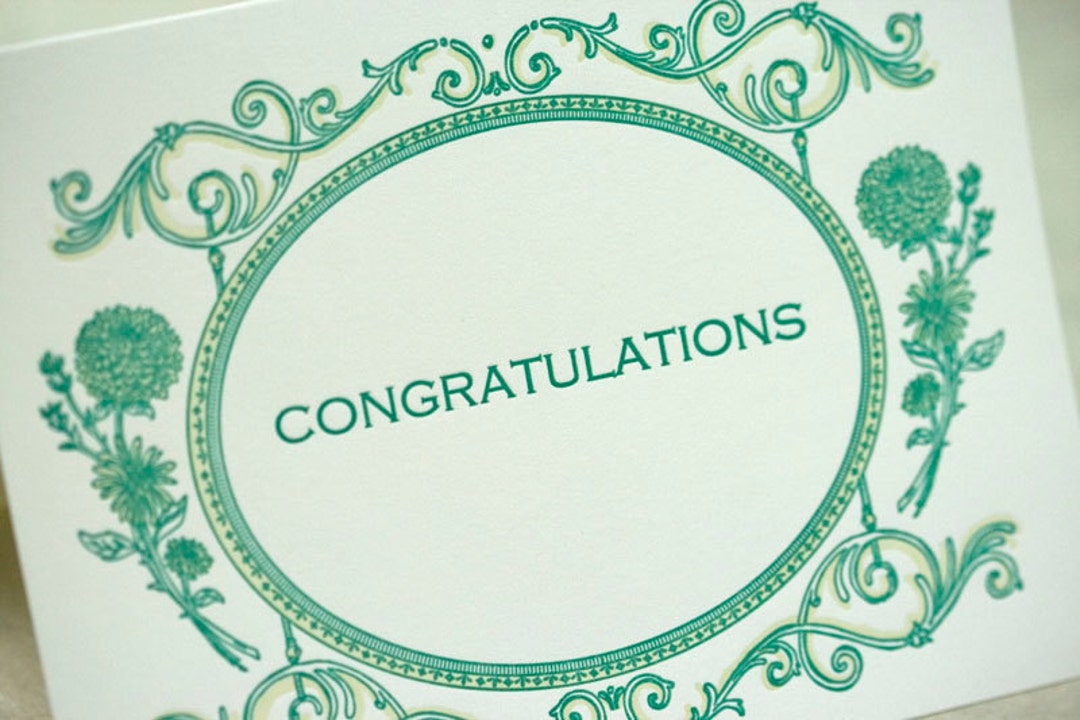 SALE Congratulations Letterpress Card Ambrose 60% Off - Etsy