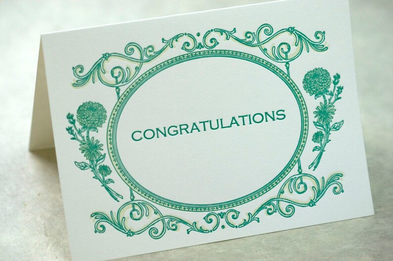 SALE Congratulations Letterpress Card Ambrose 60% Off - Etsy