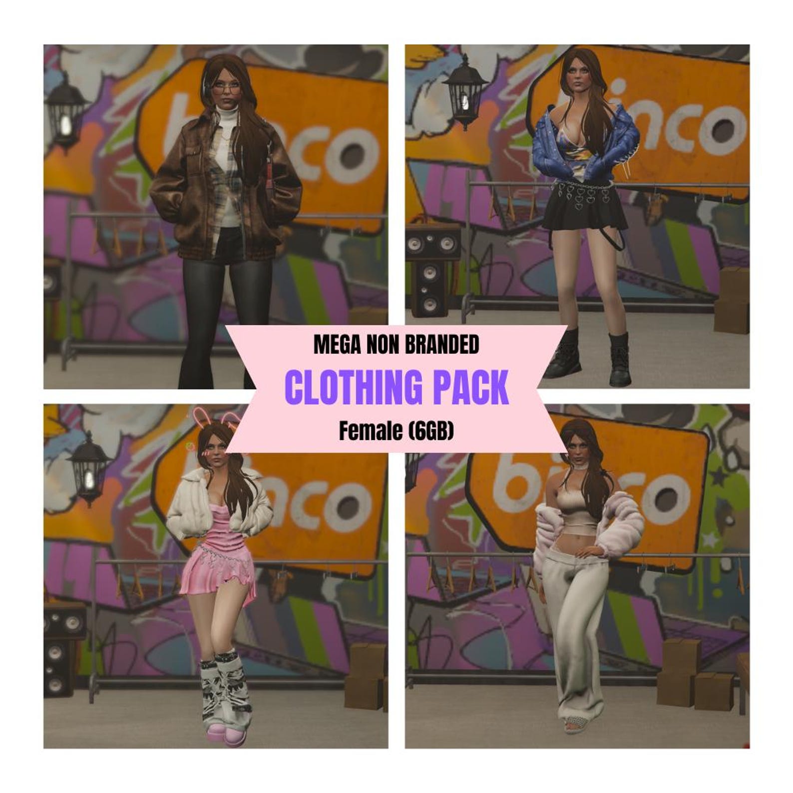 Fivem Female Clothing Pack V2 | TOS Friendly | Non-branded | EUP ...