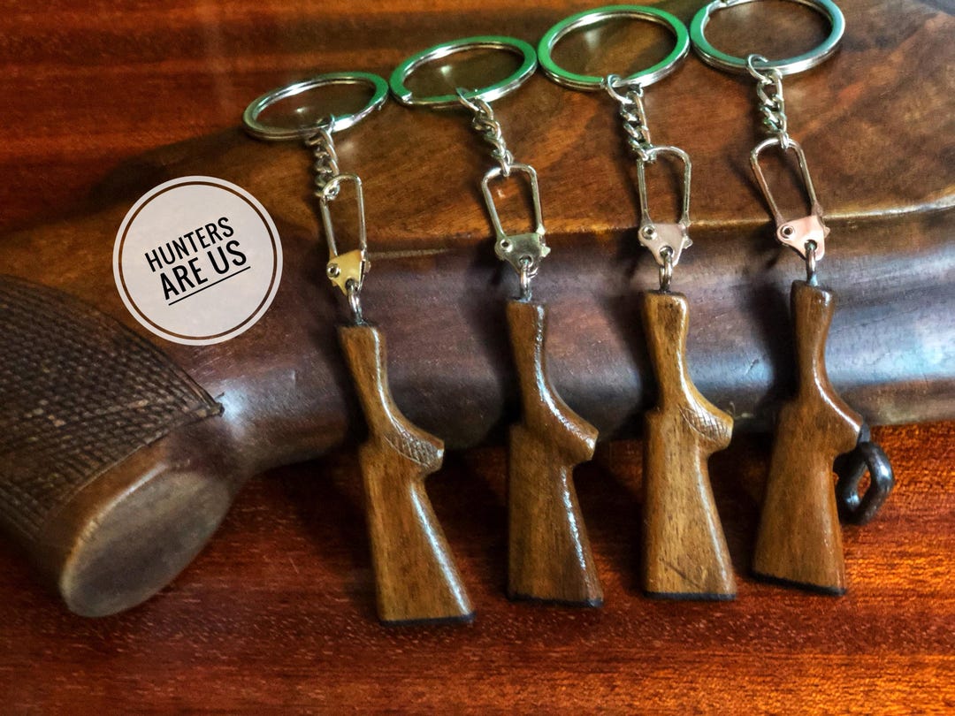 Gunstock Keychain - Hand Crafted - Walnut Wood - Hunting Shooting ...