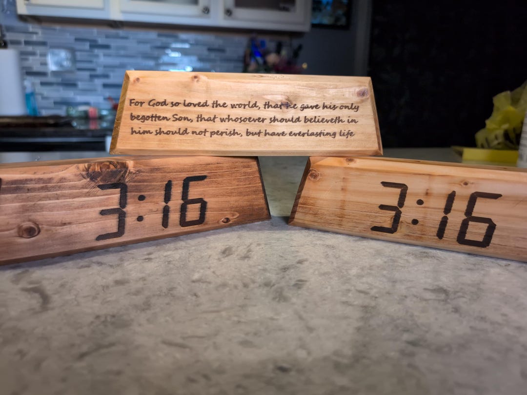 Custom Bible Verse Alarm Clock | Wood Block Clock | Inspirational Gift ...