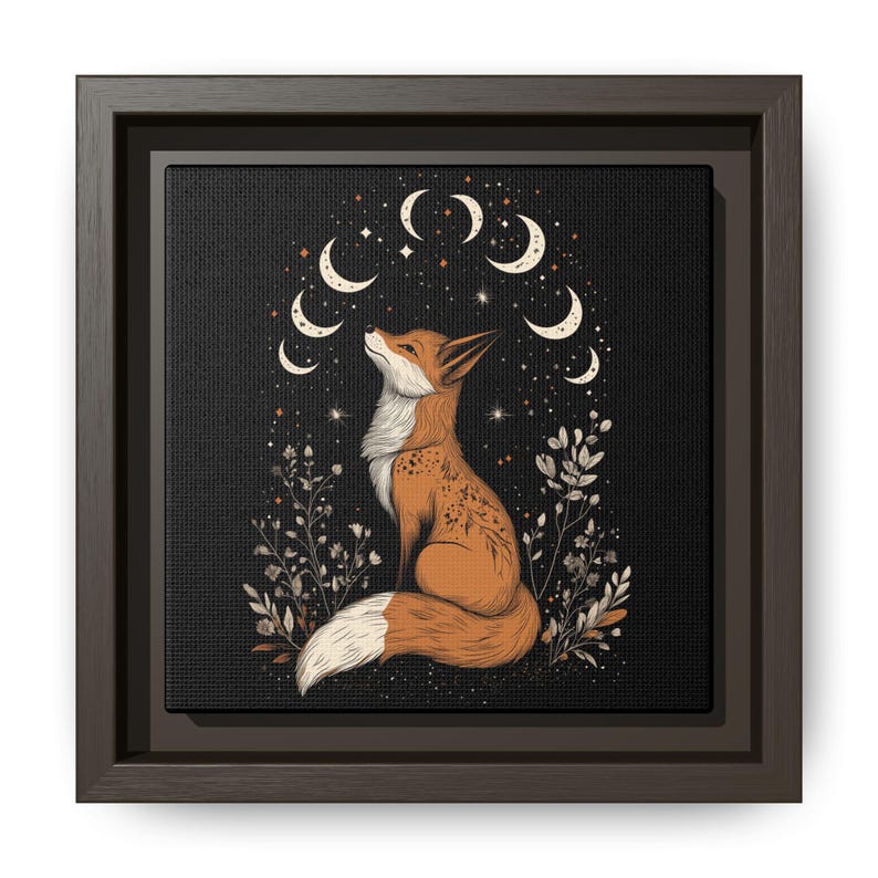 Fox Moon Phase Art Print: Celestial Home Decor - Etsy