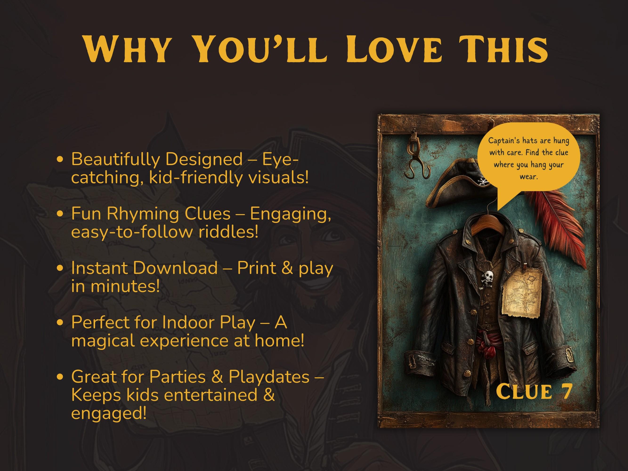 Pirate Treasure Hunt for Kids - Printable Indoor Scavenger Hunt Game ...