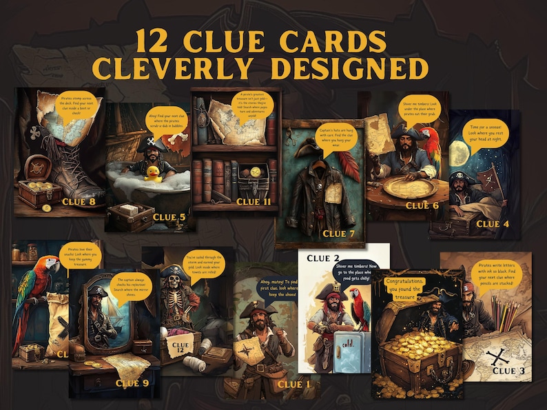 Pirate Treasure Hunt for Kids - Printable Indoor Scavenger Hunt Game ...