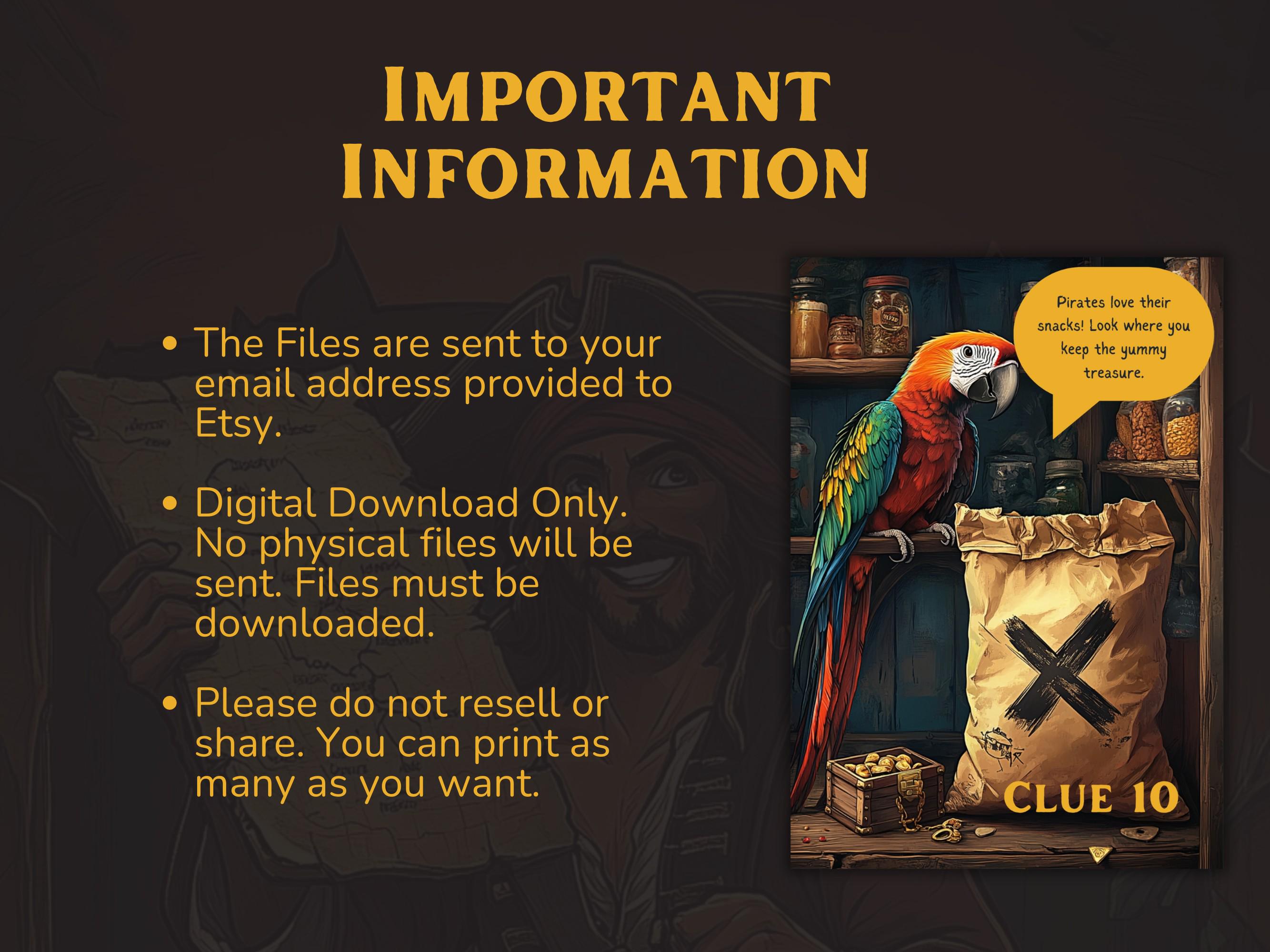 Pirate Treasure Hunt for Kids - Printable Indoor Scavenger Hunt Game ...