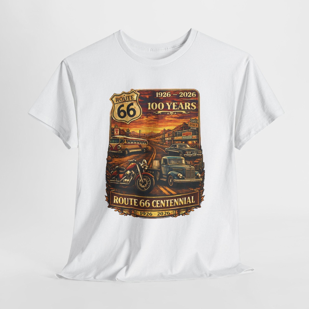 Route 66 Centennial T-shirt | Vintage Cars, Road Trip Tee - Etsy