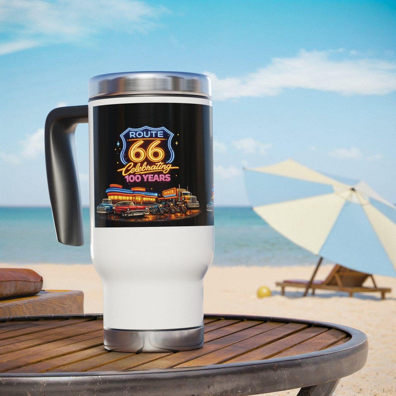 Route 66 Celebrating 100 Years Travel Mug | Stainless Steel 14oz - Etsy