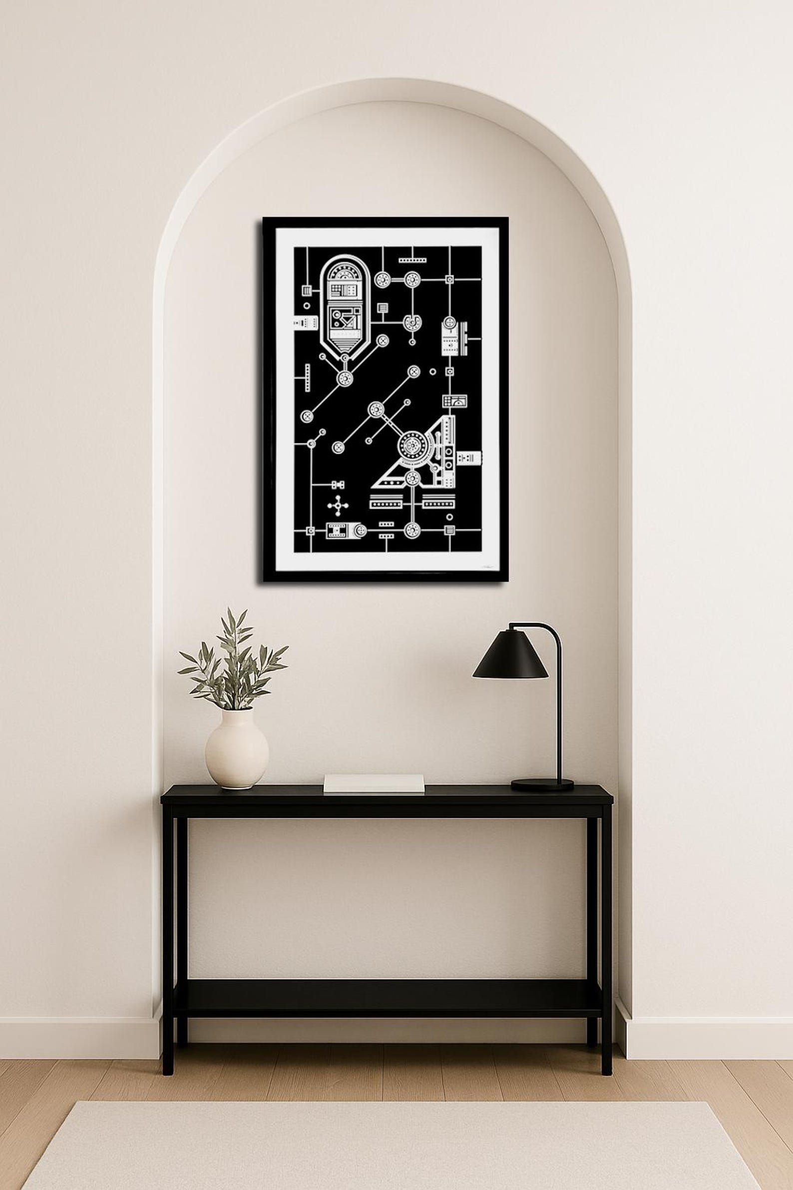 Circle Diversion - White on Black - Geometric Relief - Limited Edition ...