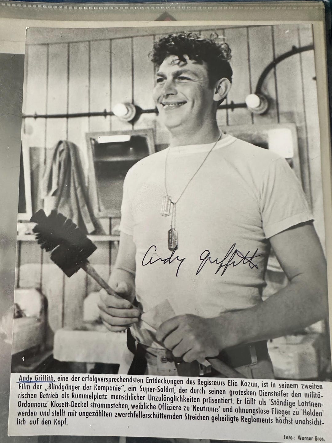 Andy Griffith Signed 8x10 Rare Warner Bros German Promo - Etsy