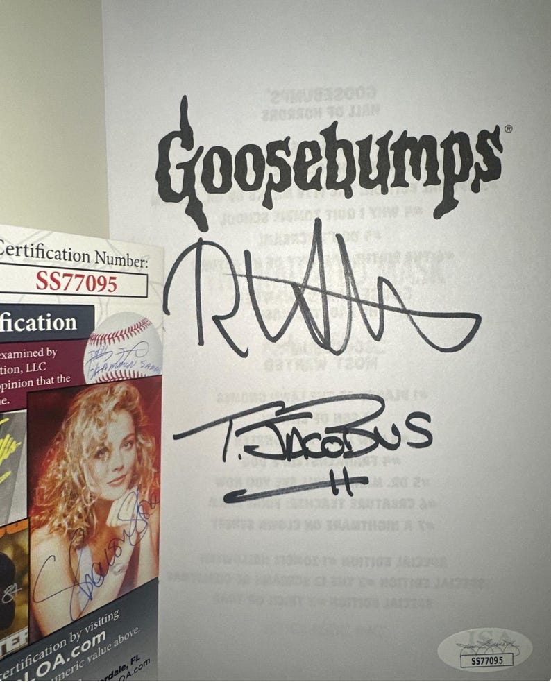 R.L. Stine Signed Goosebumps Book COA Autograph Tim Jacobus Goosebumps ...