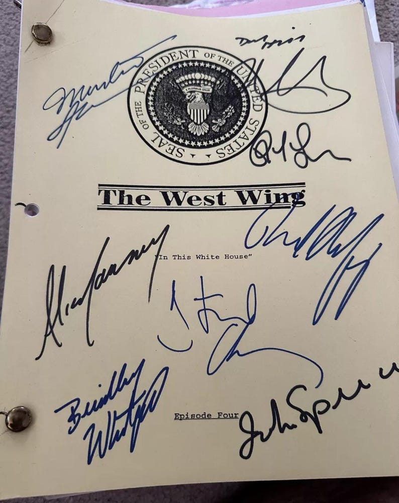 West Wing Cast Signed Screen Used Script S2E4 - Etsy