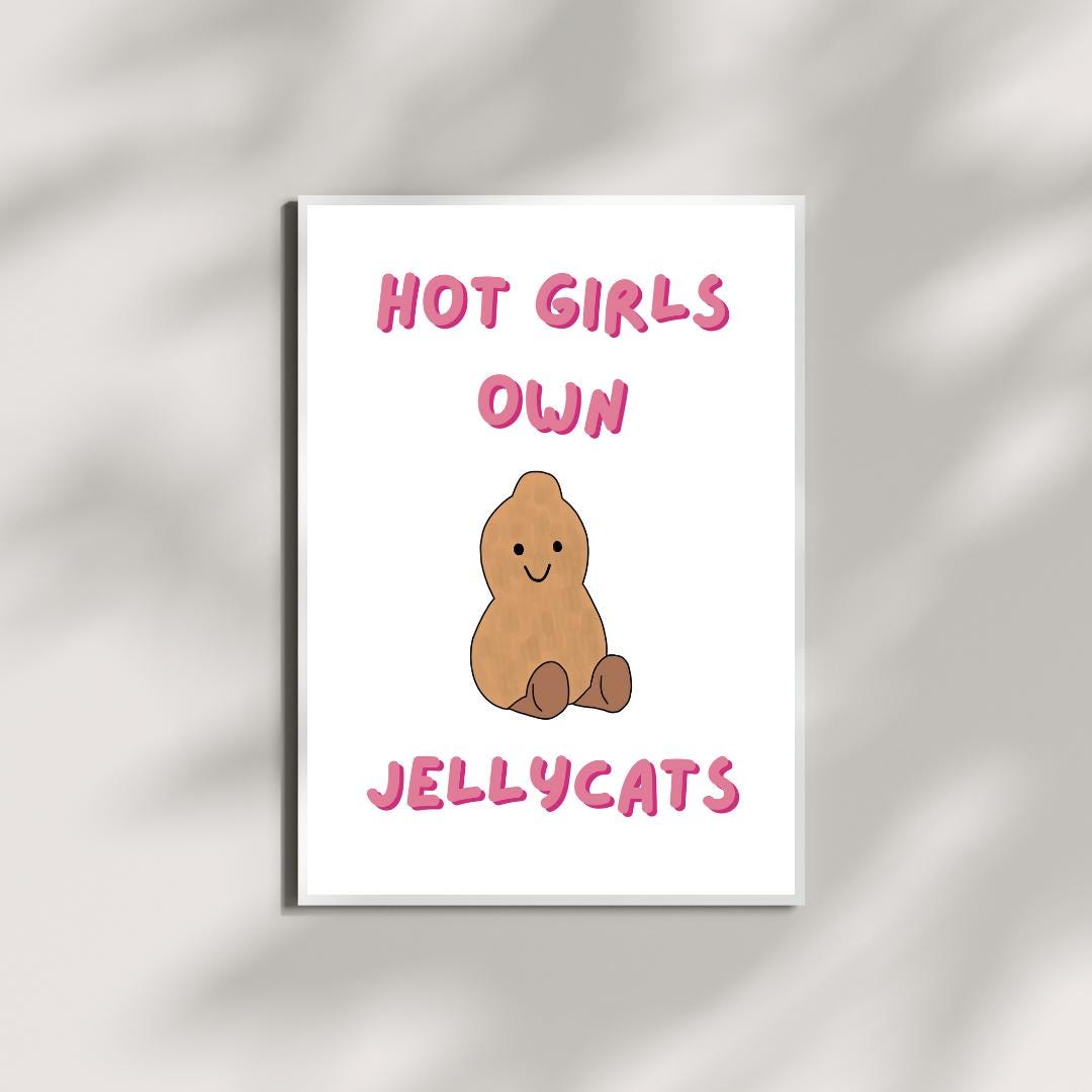 Hot Girl Jellycat Poster, Peanut Amusable Plush Toy Wall Art Print ...