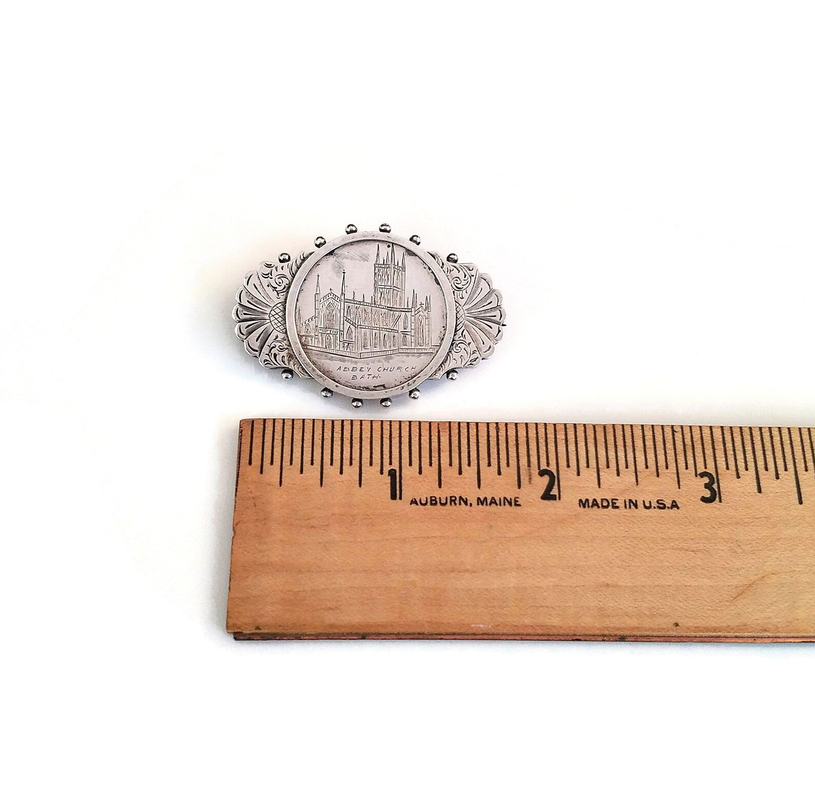 Victorian English Sterling Sash Pin Bath Abbey Church Brooch | Etsy