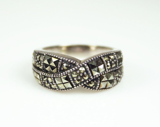 Vintage Judith Jack Sterling Marcasite Ring - Etsy