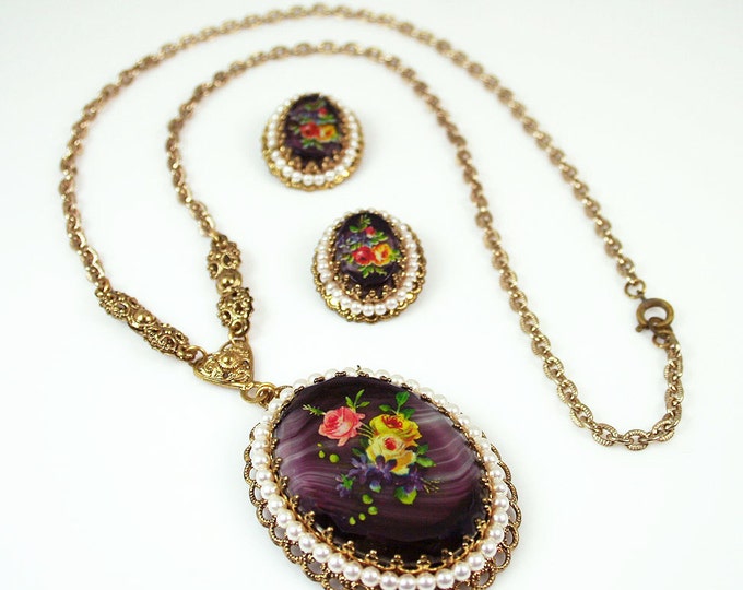 Vintage West Germany Necklace Earrings Set - Etsy