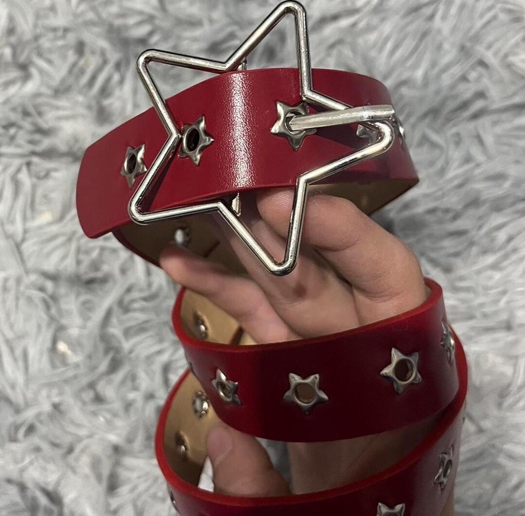 Red Star Belt – Aesthetic Punk Belt With Cutout Star Buckle – Edgy Y2K ...