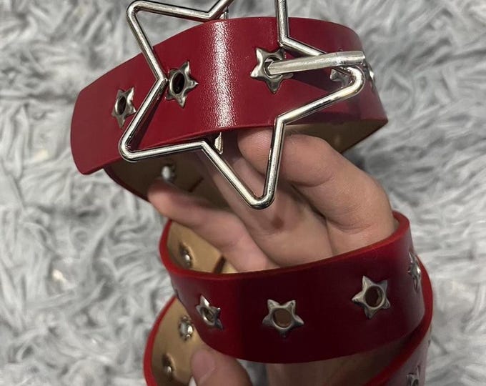 Red Star Belt – Aesthetic Punk Belt With Cutout Star Buckle – Edgy Y2K ...