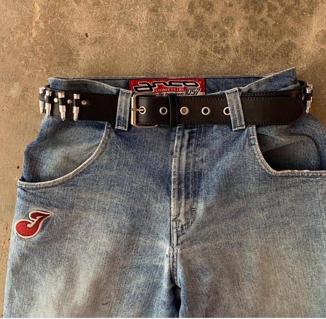 Bullet Belt Heavy-duty Rock Belt Silver Bullet Studded Goth Belt ...