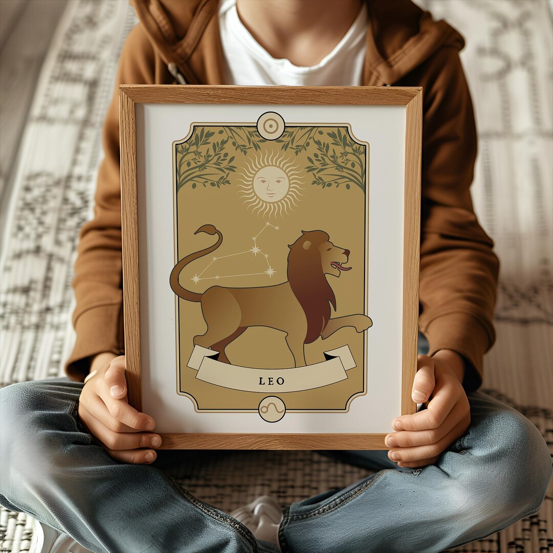 Leo Zodiac Printable Art | Digital Download | Astrology Nursery Decor ...