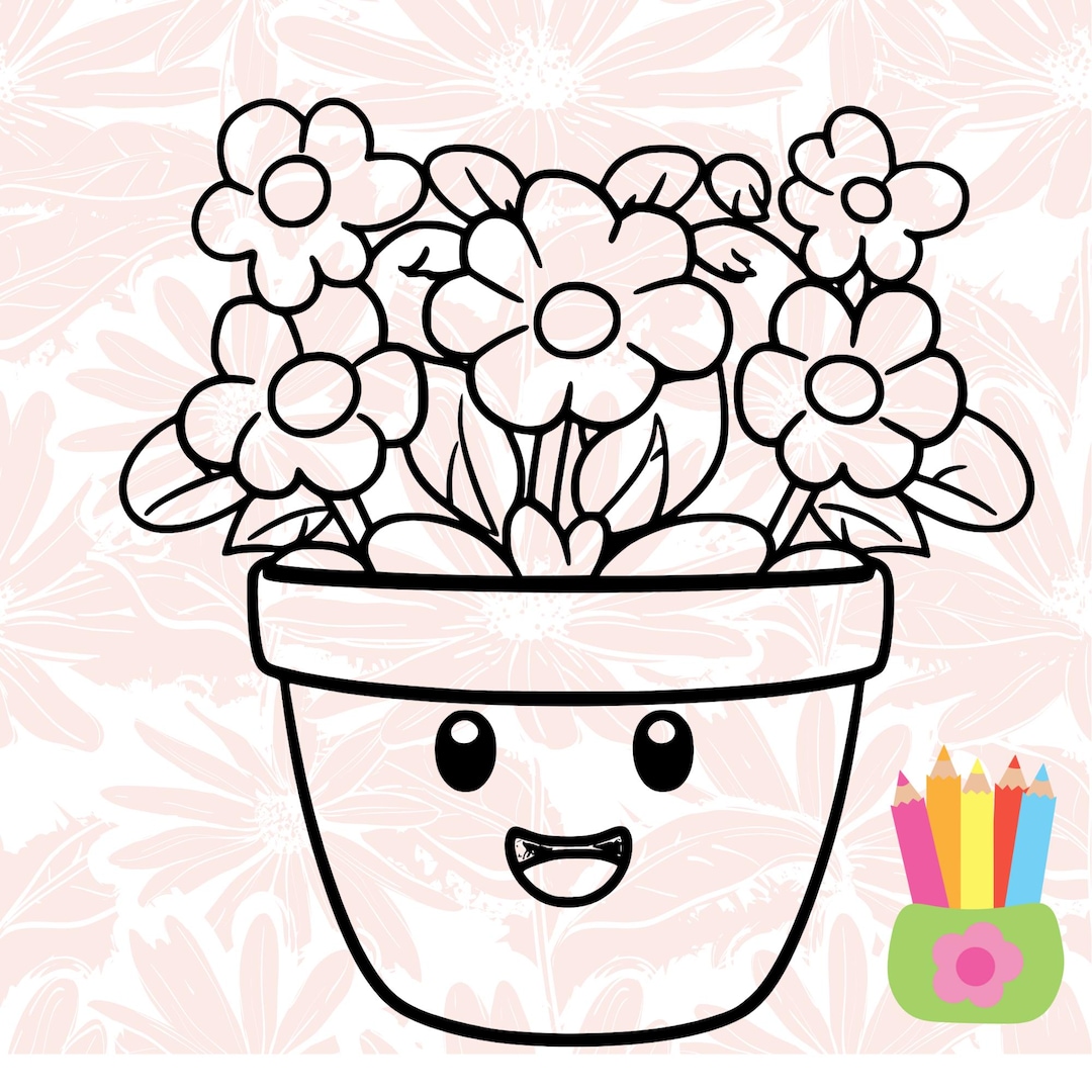 Cute Flower Colorful Coloring Pages for Relaxation, Stress Relief, and ...