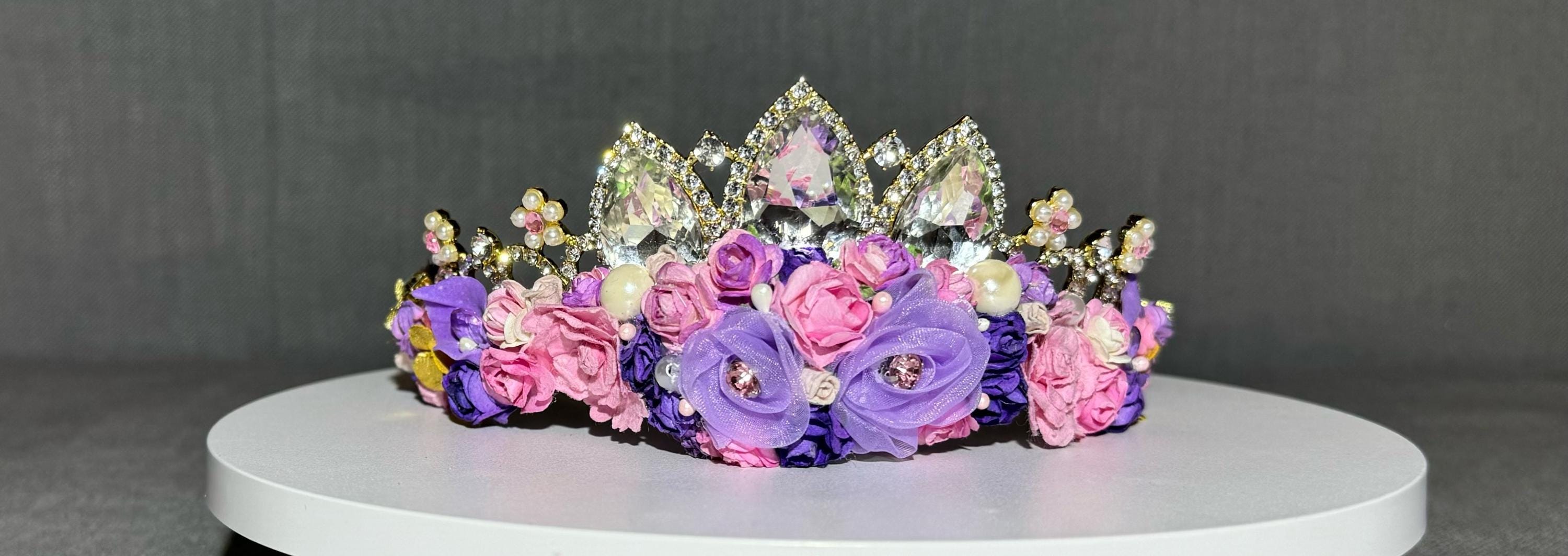 Rapunzel Princess Tiara Girls | Handmade Disney Crown Kids | Purple ...