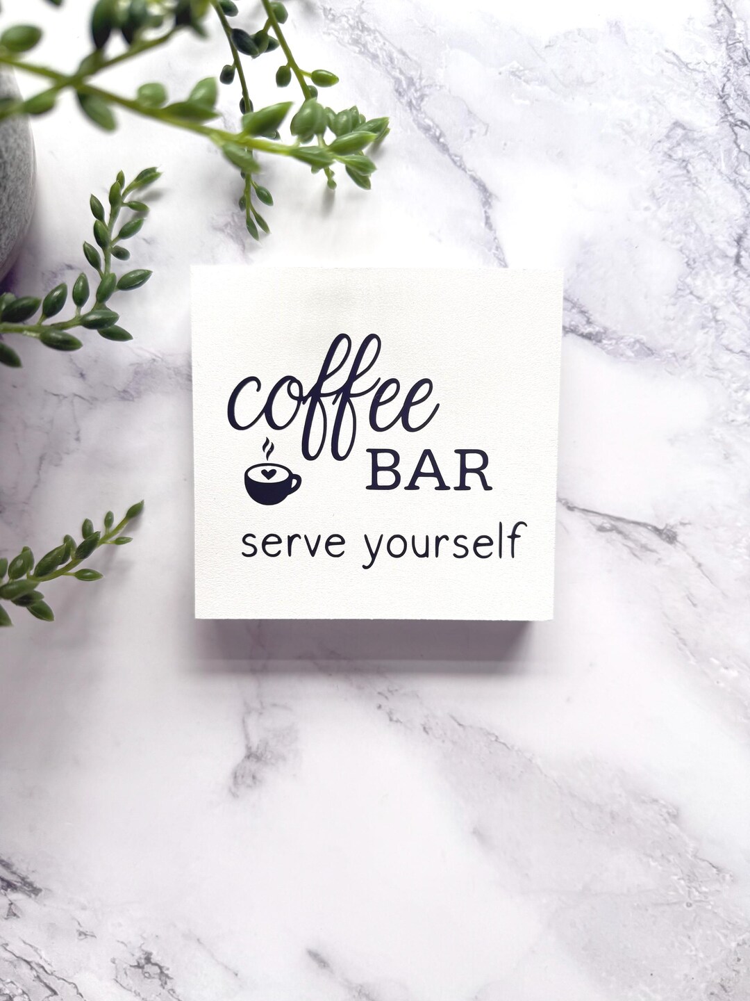 Coffee Bar Serve Yourself Sign: White Wood Kitchen Decor - Etsy