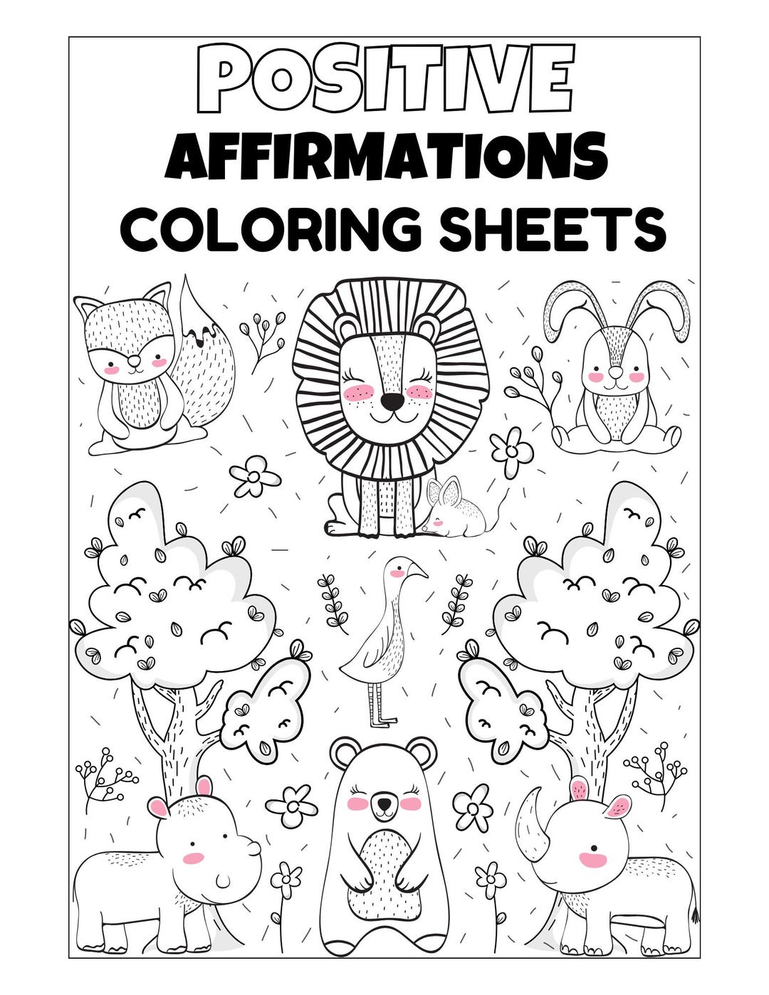 Positive Affirmations Coloring Sheets - Etsy