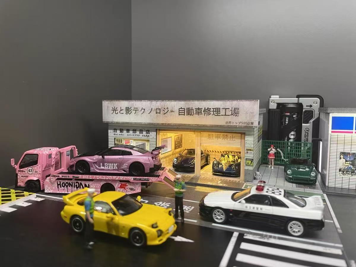 1:64 Scale Japanese Auto Repair Shop Diorama – JDM Car Garage Scene ...