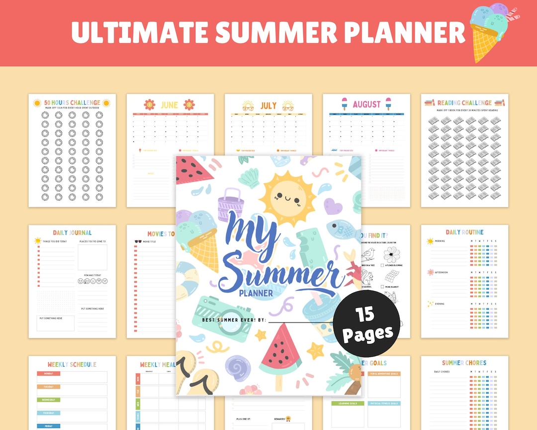 2025 Summer Planner for Kids, ADHD Summer Planner for Kids, Nanny ...